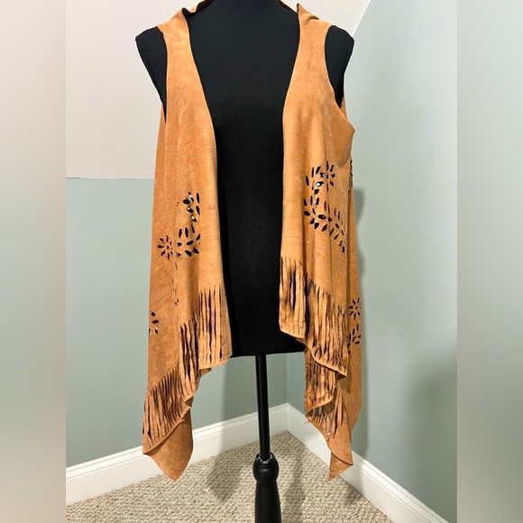 Jackets & Coats | Womens Western Tan Vest With Beautiful Design Details ...